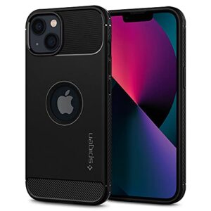 spigen rugged armor designed for iphone 13 case (2021) - matte black