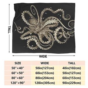 Octopus Blanket Throw Size Lightweight Super Soft Cozy Luxury Bed Microfiber Perfect for Layering Any Bed for All Season 80"x60" for Adults