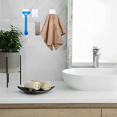 Jetec 8 Pieces Self Adhesive Razor Holder Hooks Shower Hook with Acrylic Adhesive for Razor Bathroom Kitchen Organizer for Razor Plug Towel (White)