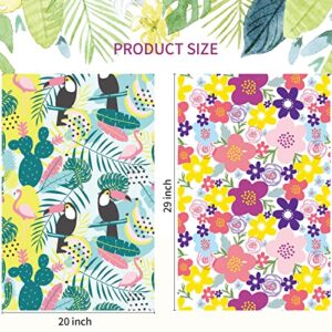 BULKYTREE Gift Wrapping Paper - Folded Flat, 12 Sheets Cactus, Flowers, Birds Design for Birthday, Wedding, Baby Showers and Holiday - 20 x 29 Inch Per Sheet