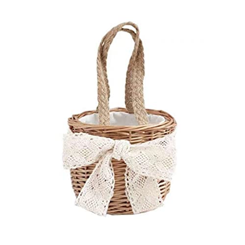 UXZDX Flower Stand Woven Bag Container Beautiful Material Rattan Handmade Wedding Waterproof Flower Storage Basket (Size : 13cm)