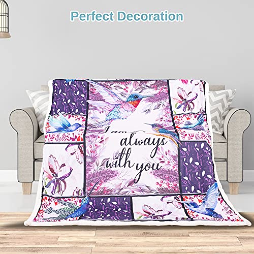 Treeswift I Am Always with You Hummingbird Blankets Soft Warm Sherpa Hummingbird Throw Blankets for Kids and Adults Hummingbird Gifts for Women and Girls