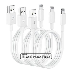 3pack 10ft iphone charger long, [apple mfi certified] apple charger cord,10 feet original lightning to usb cable,10 foot iphone charging cable for iphone 13 pro/12 mini/11/xs/max/xr/8/7/6/5/se ipad