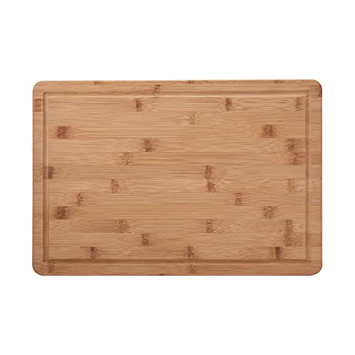 Farberware Bamboo Cutting Board With Juice Groove and Handles, 12x18-Inch, Natural