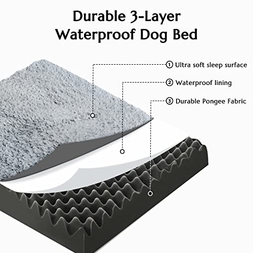 Western Home Dog Beds for Large Dogs, Orthopedic Egg Crate Foam Dog Bed with Removable Washable Waterproof Cover, Dog Mattress for Crate Bed with Nonslip Bottom Pet Bed for Extra Large and Medium Dogs