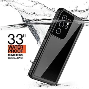 ANTSHARE for Samsung Galaxy S21 Ultra Case Waterproof,Galaxy S21 Ultra Case with Screen Protector,360 Full Body Heavy Shockproof Rugged Samsung S21 Ultra Phone Case for Women Men Black/Clear