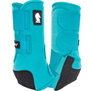 classic equine legacy2 front support boots, aqua, medium