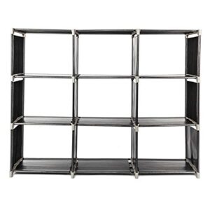 n/c organizers and storage rack for closet,heavy duty diy modular book shelf for office, storage shelves cubes organizer for bedroom cabinet living room (3 layers 9 cubes), black