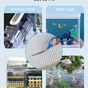 Kaiyopop Aquarium Filter Media, Upgraded 8-Layer Fish Filter Floss, 47" x 12" Pond Filter Media for Outdoor Ponds and Fish Tank