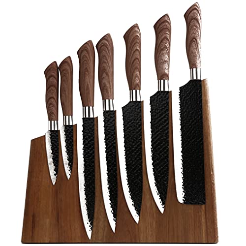 Uniharpa Wooden Magnetic Knife Holder, Universal Knife Holder & Organizer Stand. Space Saver Knives Holder.