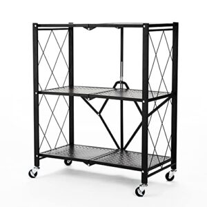 urban shop 3 shelf metal storage cart, black