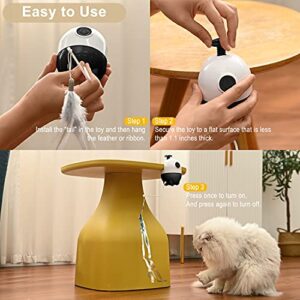 RIOFLY Cat Toys Interactive - 2 in 1 Laser and Cat Feather Toys Kitten Toys, Automatic Cat Toys for Indoor Cats Play Chase Exercise, with 2 Pcs Feather and Streamer Tape Replacements