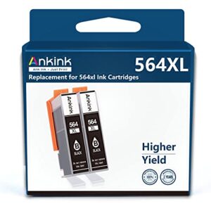 ankink compatible ink cartridge replacement for hp 564xl 564 xl combo pack for photosmart 5510 5520 6520 7510 7520 premium c309a c410a printer 2 pack 2 black