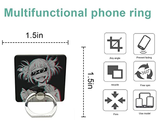 YANGHUOHUO, My Hero Academia Toga Himiko The Villain Waifu Phone Ring Holder Stand Japanese Anime 360 Degree Rotating Ring Grip Mounts Anti Drop Finger Holder Cradles for Cellphone Tablets