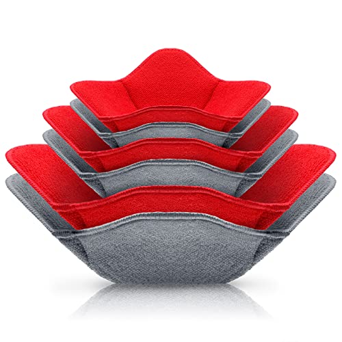 Patelai 6 Pieces 3 Sizes Bowl holders Microwave Bowl Cozy for Adults and Children Hot Cool Cup holders Microwave Safe Holder Warm Heat Resistant Multipurpose Reversible holders