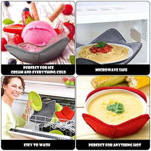 Patelai 6 Pieces 3 Sizes Bowl holders Microwave Bowl Cozy for Adults and Children Hot Cool Cup holders Microwave Safe Holder Warm Heat Resistant Multipurpose Reversible holders