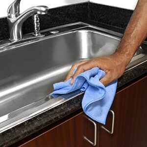 Detailer's Preference Premium Cleaning Microfiber Towels, 350 GSM, 16 x 16 Inches, Blue, 12-Pack