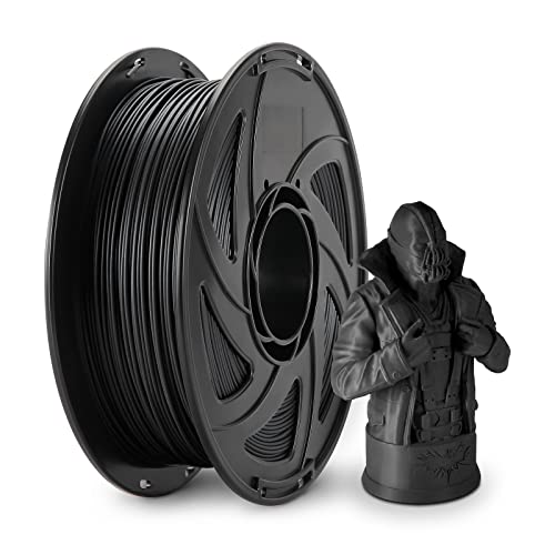 JAREES Petg Filament 1.75，Black Matte Petg 3D Printing Filament 1.75mm Dimensional Accuracy +/- 0.02 mm, 1 Kg Spool(2.2lbs)