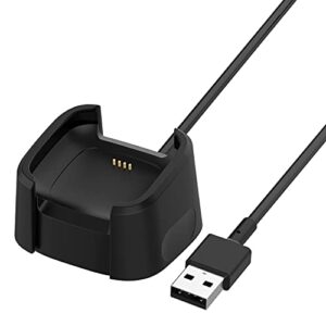 3.3ft usb charger compatible with fitbit versa 2 charger dock anti-slip replacement smartwatch charging cable stand(not for fitbit versa/versa lite)