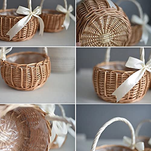 UXZDX Flower Basket Wedding, Home Decoration Woven Portable Storage Basket, Portable Basket