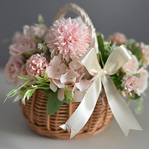 UXZDX Flower Basket Wedding, Home Decoration Woven Portable Storage Basket, Portable Basket