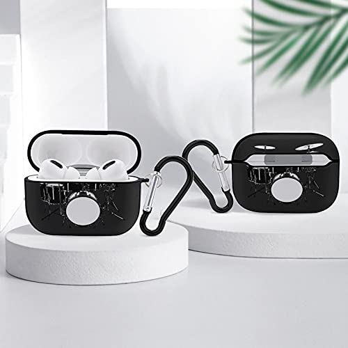 Drum Set Airpods Case Cover for Apple AirPods Pro Cute Airpod Case for Boys Girls PC Hard Silicone Protective Skin Airpods Accessories with Keychain