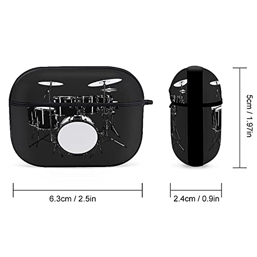 Drum Set Airpods Case Cover for Apple AirPods Pro Cute Airpod Case for Boys Girls PC Hard Silicone Protective Skin Airpods Accessories with Keychain