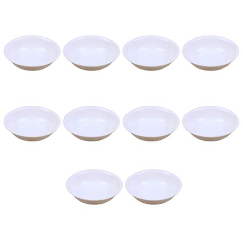 ifundom Dip Bowls Set of 10 Plastic Dip Soy Sauce Dishes & Bowl Small Cups for Sushi Tomato Sauce, Soy,- Chip and Dip Serving Bowl Set, White