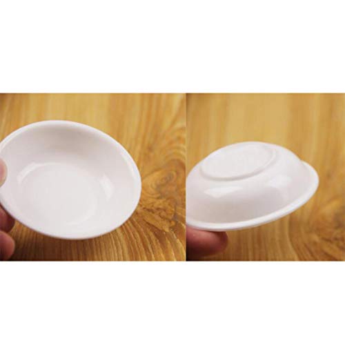 ifundom Dip Bowls Set of 10 Plastic Dip Soy Sauce Dishes & Bowl Small Cups for Sushi Tomato Sauce, Soy,- Chip and Dip Serving Bowl Set, White