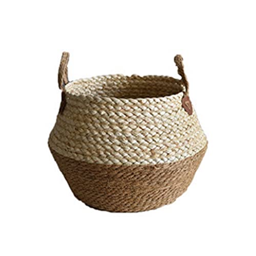 UXZDX Foldable Natural Flower Pots, Wicker Baskets, Household Decorative Flower Baskets, Storage Baskets