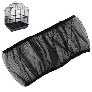 bsbmieqm universal bird cage seed catcher,seed catcher guard net cover,parrot nylon mesh net cover,soft airy cage net stretchy skirt for round square cages(circumference 50 inch to 90 inch，black)…