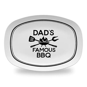 Tiny Expressions - Personalized BBQ Grill Platter with Customized Name for Father’s Day | Great Barbeque or Grilling Gift for Dad or Grandpa | BPA Free | Dishwasher Safe