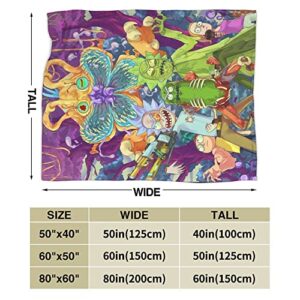 Cartoon Ultra-Soft Flannel Blanket Throw Lightweight Microfiber Plush Bed Couch Living Room/Bedroom Travel Blanket All Season60 x50