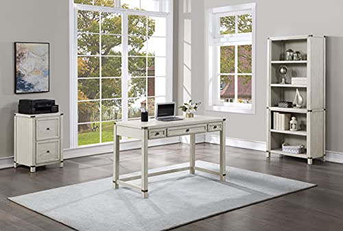 OSP Home Furnishings Baton Rouge Traditional Home Office Writing Desk, Champagne Oak Finish