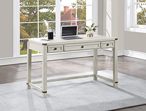 OSP Home Furnishings Baton Rouge Traditional Home Office Writing Desk, Champagne Oak Finish