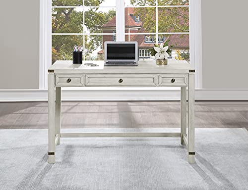 OSP Home Furnishings Baton Rouge Traditional Home Office Writing Desk, Champagne Oak Finish