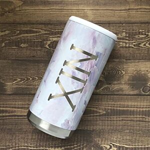 Maars® Personalized Slim Can Cooler Stainless Steel - Skinny Can Cooler Laser Engraved - Stainless Steel 12oz Sleeve, Double Wall Vacuum Insulated Drink Holder for Slim Beer & Hard Seltzer