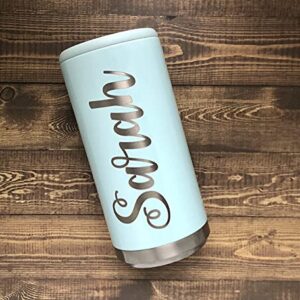 Maars® Personalized Slim Can Cooler Stainless Steel - Skinny Can Cooler Laser Engraved - Stainless Steel 12oz Sleeve, Double Wall Vacuum Insulated Drink Holder for Slim Beer & Hard Seltzer