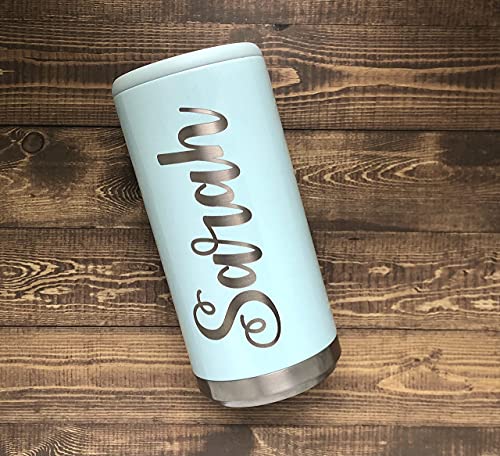 Maars® Personalized Slim Can Cooler Stainless Steel - Skinny Can Cooler Laser Engraved - Stainless Steel 12oz Sleeve, Double Wall Vacuum Insulated Drink Holder for Slim Beer & Hard Seltzer