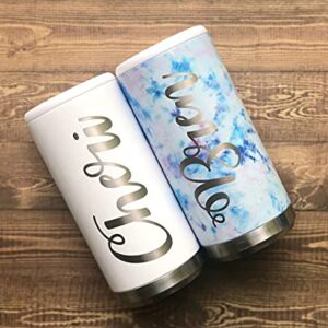 Maars® Personalized Slim Can Cooler Stainless Steel - Skinny Can Cooler Laser Engraved - Stainless Steel 12oz Sleeve, Double Wall Vacuum Insulated Drink Holder for Slim Beer & Hard Seltzer