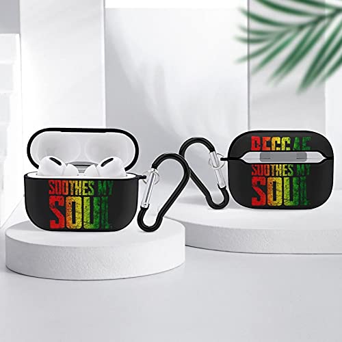 Jamaica Reggae Music Airpods Case Cover for Apple AirPods Pro Cute Airpod Case for Boys Girls PC Hard Silicone Protective Skin Airpods Accessories with Keychain