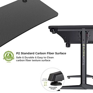 EUREKA ERGONOMIC 60 Inch Curved Gaming Desk with Height Adjustable Tower Cart