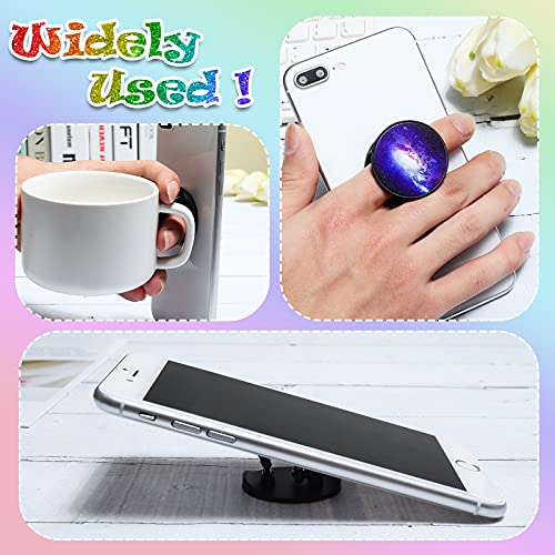 9 Pieces Cell Phone Grip Holder Collapsible Phone Holder Colorful Self-Adhesive Finger Ring Sublimation Phone Holders for Smartphone and Tablets (Nebula)