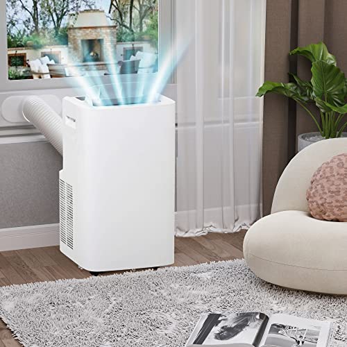 HOMCOM 12000 BTU Portable Air Conditioner with Cooling, Dehumidifier, Ventilating Function, Remote Control, & LED Display, White