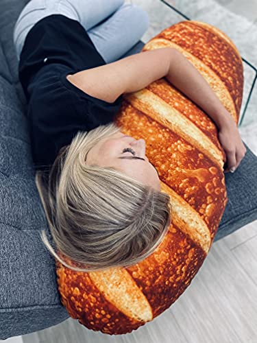 32" Large Life Like 3D Custom Shaped Home Decor Bread Throw Pillow-Made in USA, Extra Soft and Plush Cuddle Pillow, Unique Gift