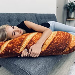 32" Large Life Like 3D Custom Shaped Home Decor Bread Throw Pillow-Made in USA, Extra Soft and Plush Cuddle Pillow, Unique Gift