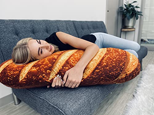 32" Large Life Like 3D Custom Shaped Home Decor Bread Throw Pillow-Made in USA, Extra Soft and Plush Cuddle Pillow, Unique Gift