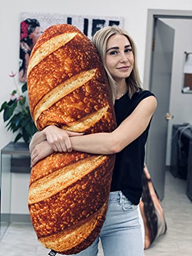 32" Large Life Like 3D Custom Shaped Home Decor Bread Throw Pillow-Made in USA, Extra Soft and Plush Cuddle Pillow, Unique Gift