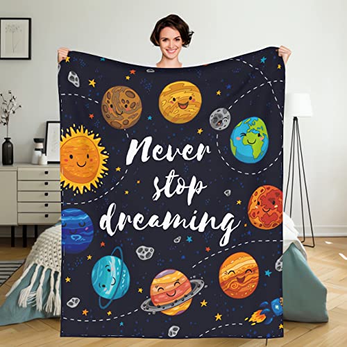 Zhung Ree Flannel Fleece Throw Blanket Quote Outer Space Pillowcase Cover Microfiber Durable Couch Blankets Home Decor Perfect for Bed and Sofa Super Soft Warm Blankets for All Season（50"x 40"）