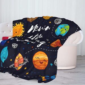 Zhung Ree Flannel Fleece Throw Blanket Quote Outer Space Pillowcase Cover Microfiber Durable Couch Blankets Home Decor Perfect for Bed and Sofa Super Soft Warm Blankets for All Season（50"x 40"）